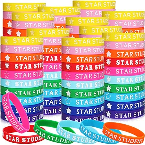 Amazon.com : Civaner 100 Pcs Star Student Wristbands Fancy Reward ...