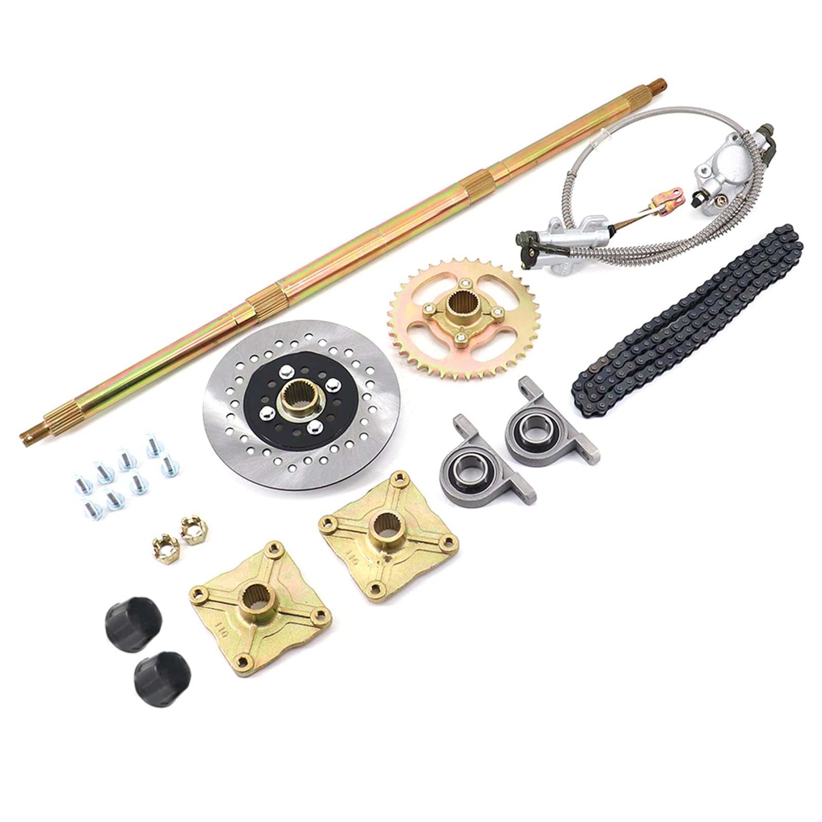 Amazon.com: 815mm /32'' Rear Axle Assembly Kit with Shaft & Hub & Chain ...