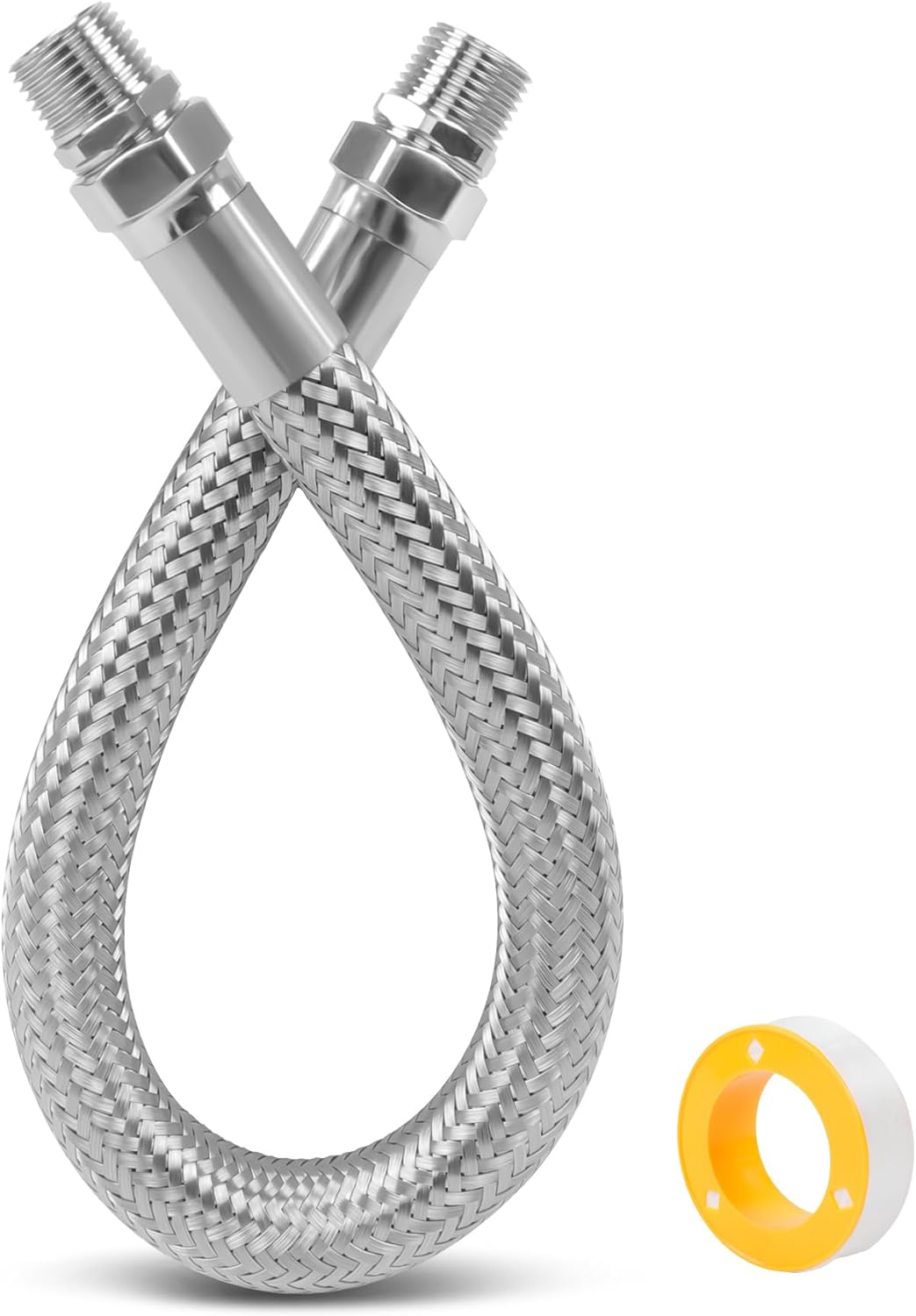 Industrial Grade Compressor Jumper Hose, 1/2" NPT Male x 20" Length ...