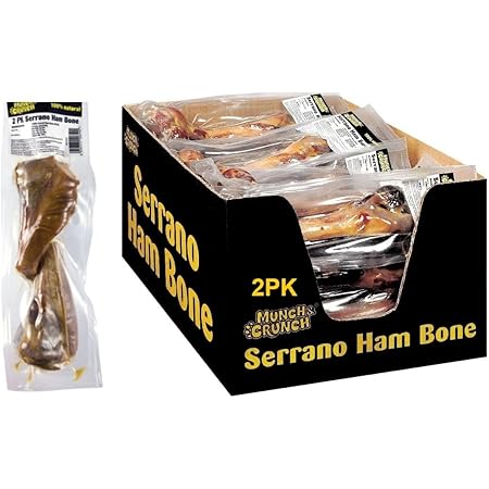 Munch & Crunch Serrano 2pk Ham Bone Large Serrano Ham Bones Chew 100% ...