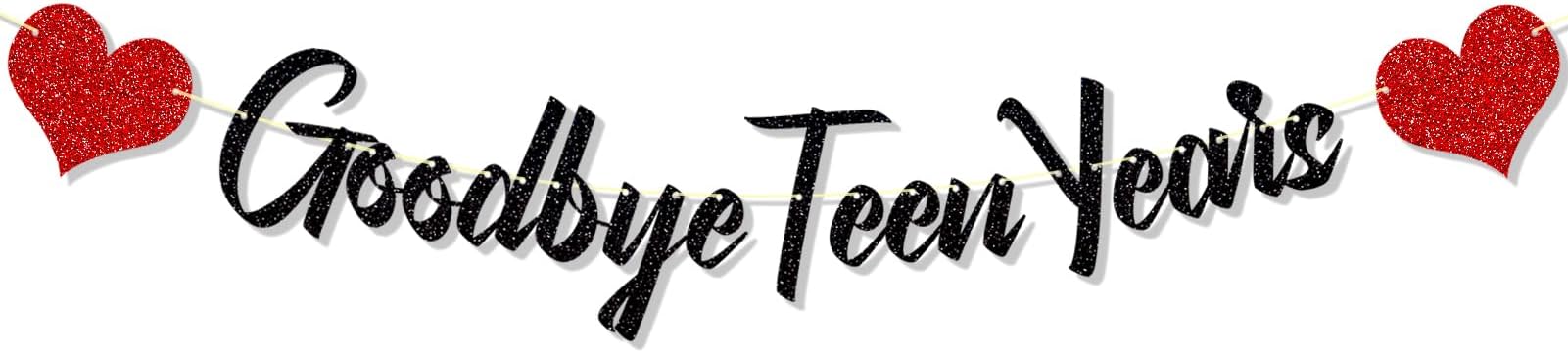 Amazon.com: Goodbye Teen Years Banner, 20th Birthday Decorations, 20 ...
