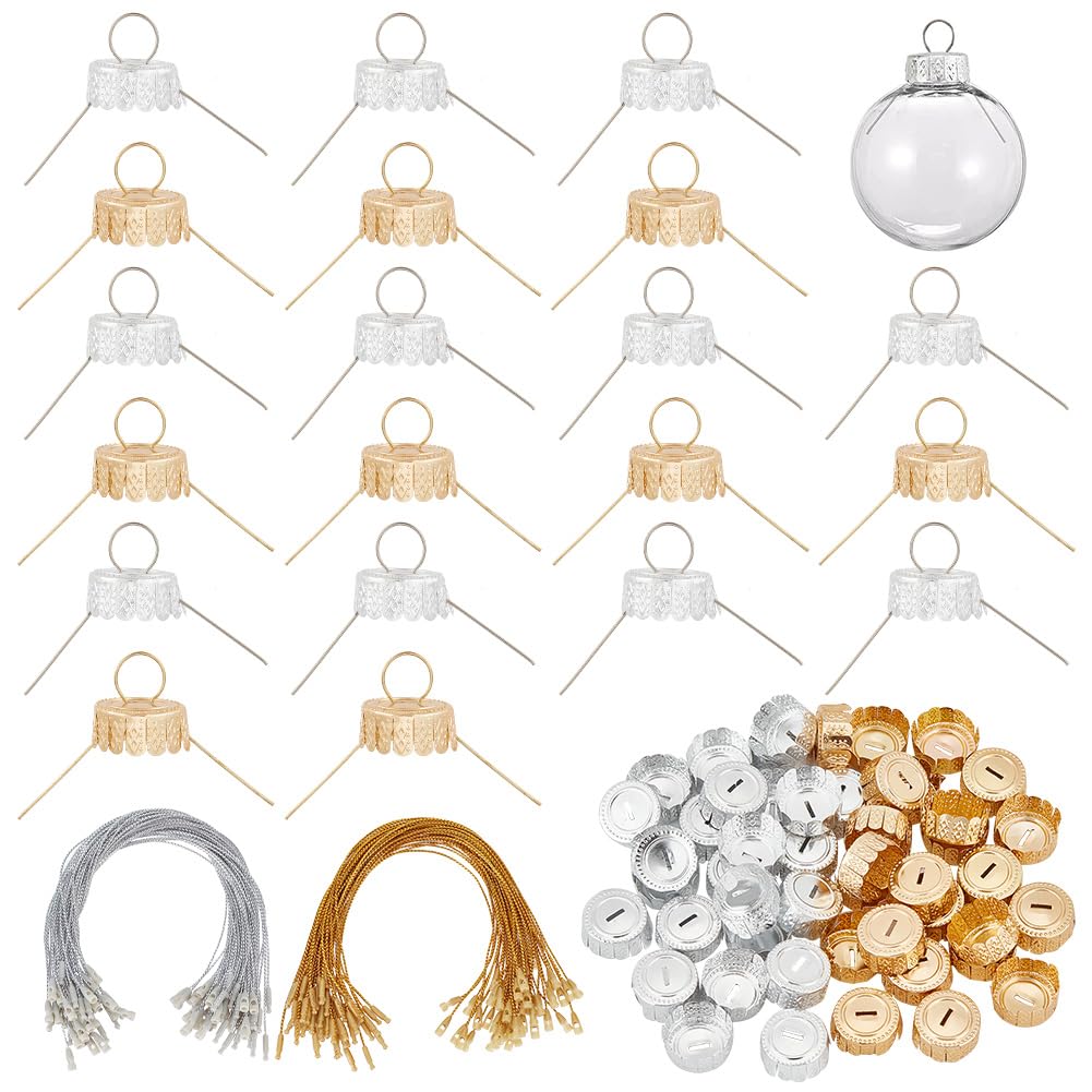 Amazon.com: arricraft 100 Sets Round Christmas Ornament Caps, 2 Colors ...