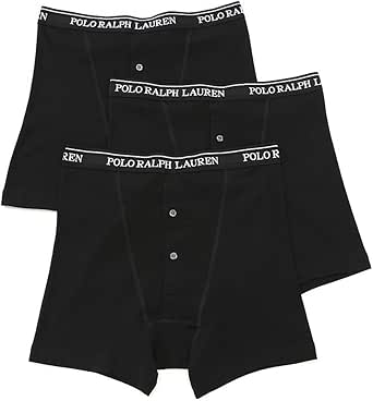 Polo Ralph Lauren Button Fly 100% Cotton Boxer Briefs - 3 Pack (LCBN ...