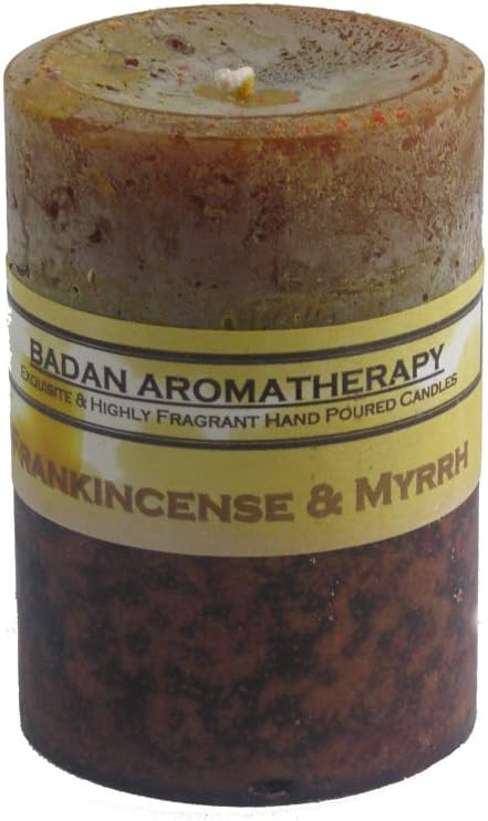 Amazon.com: Badan Body Frankincense & Myrrh Scented Pillar Candle (3"x4 ...