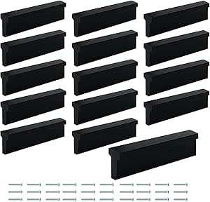 HILBERT Pack of 15 Streamline Drawer Pull 3.3Inch, Modern Black Drawer ...