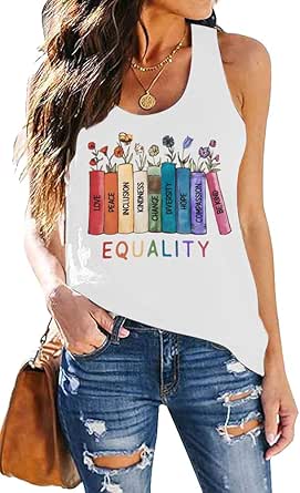 Amazon.com: Equality LGBT Tank Top Women Pride Tank Tops Gay Pride Tops ...