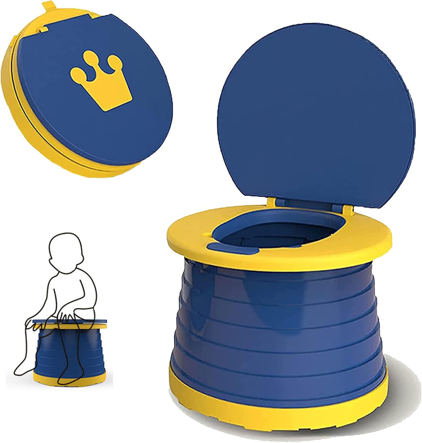 Travel Potty Seat LINISME 3-in-1 Portable Potty Trainer Foldable Potty ...