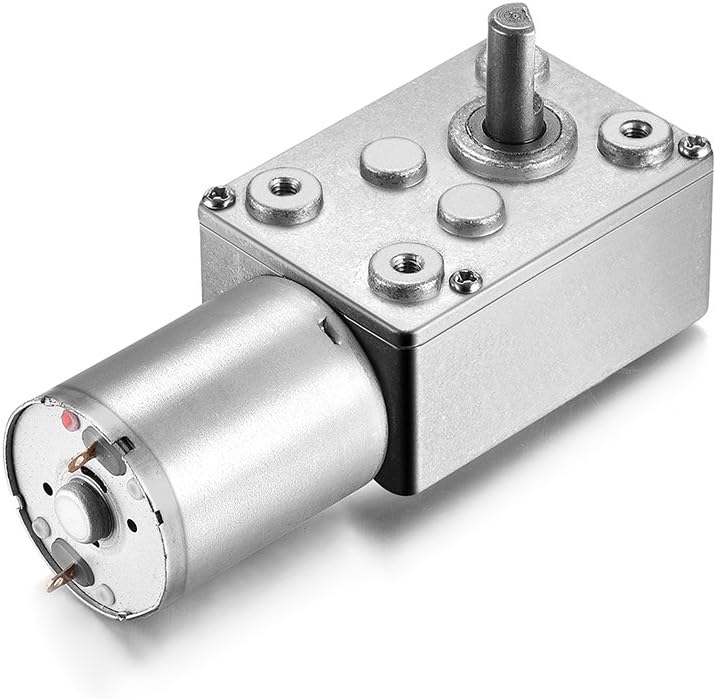 uxcell DC 12V 15RPM 6mm Shaft High Torque Turbine Worm Geared Motor ...