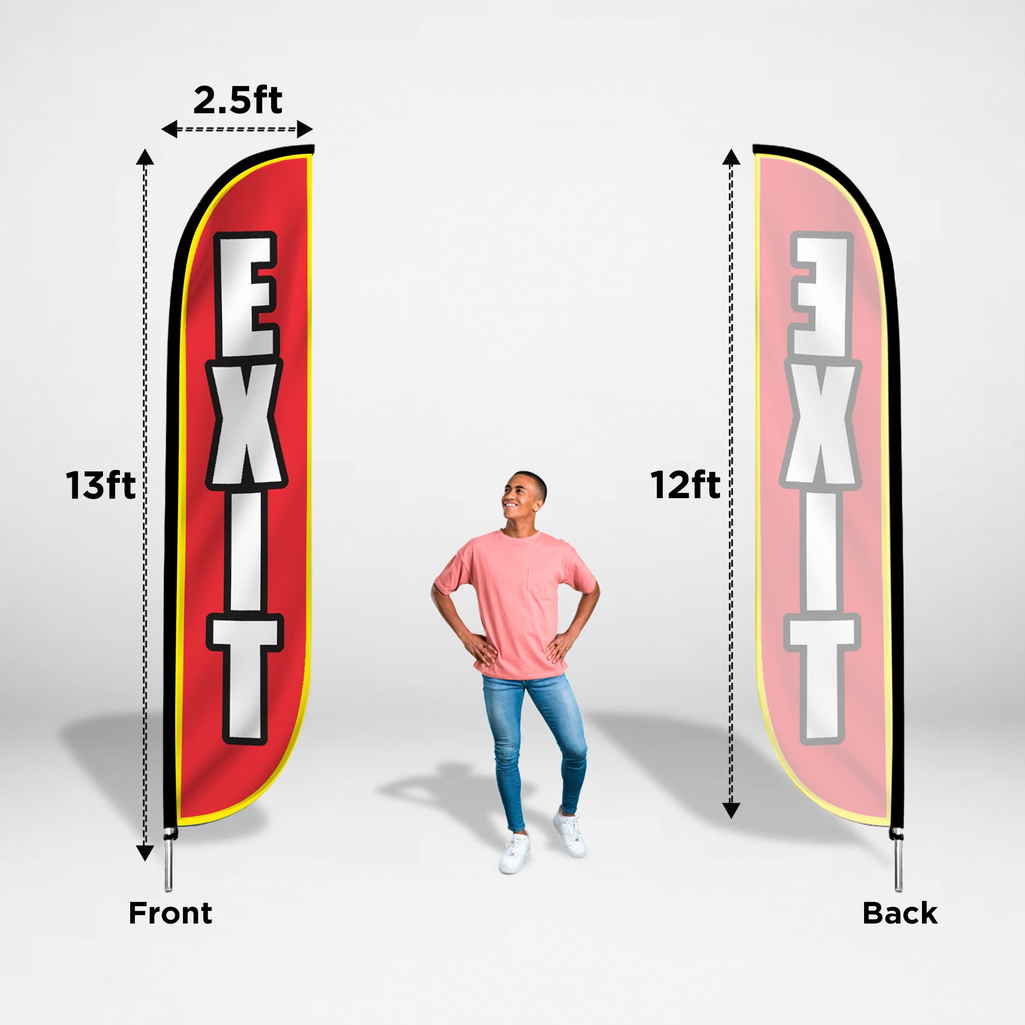 LookOurWay Event Themed 12-Feet Tall Feather Flag Complete Set with ...