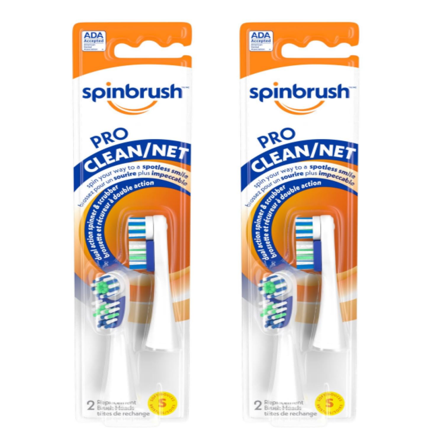 Amazon.com : Spinbrush Pro Clean Replacement Toothbrush Heads, Soft ...