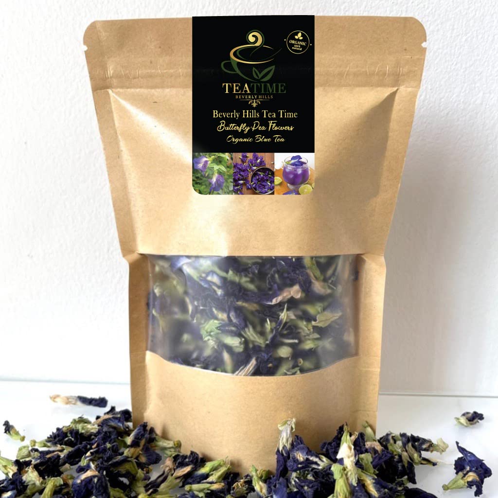 Beverly Hills Tea Time | 100% Organic Dried Pure Butterfly Pea Flowers ...