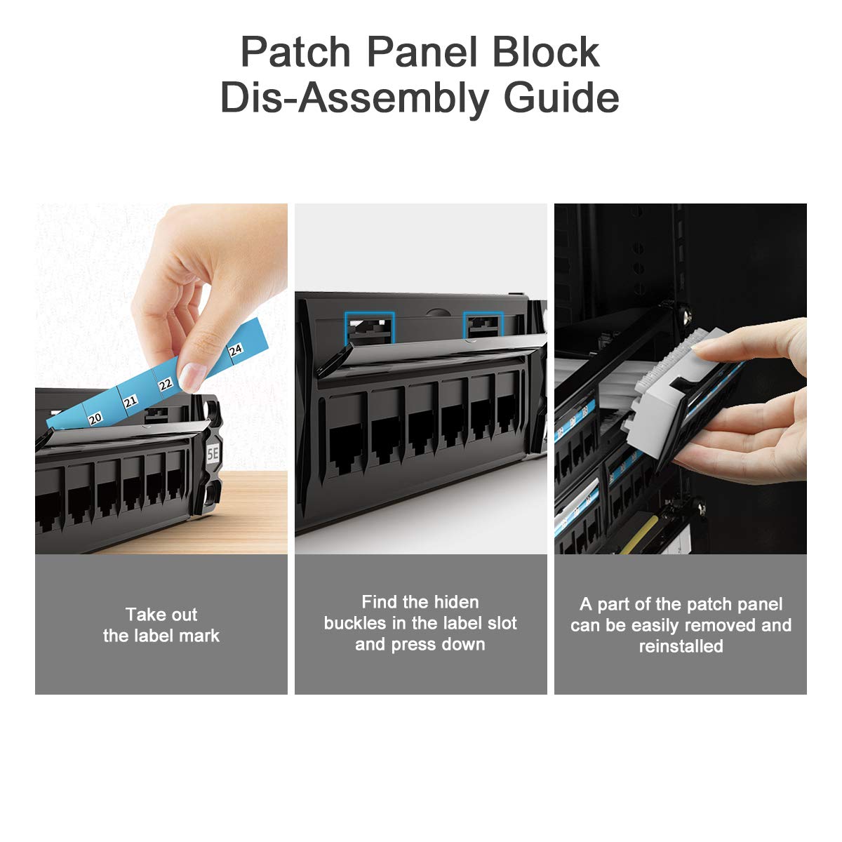 Buy AMPCOM Industrial Series CAT6 48 Ports Patch Panel, Rack Mount - 2U ...