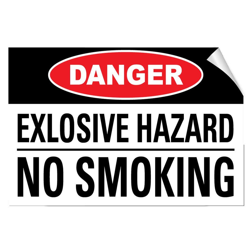 Buy Label Decal Sticker Danger Explosive Hazard No Smoking Hazard ...