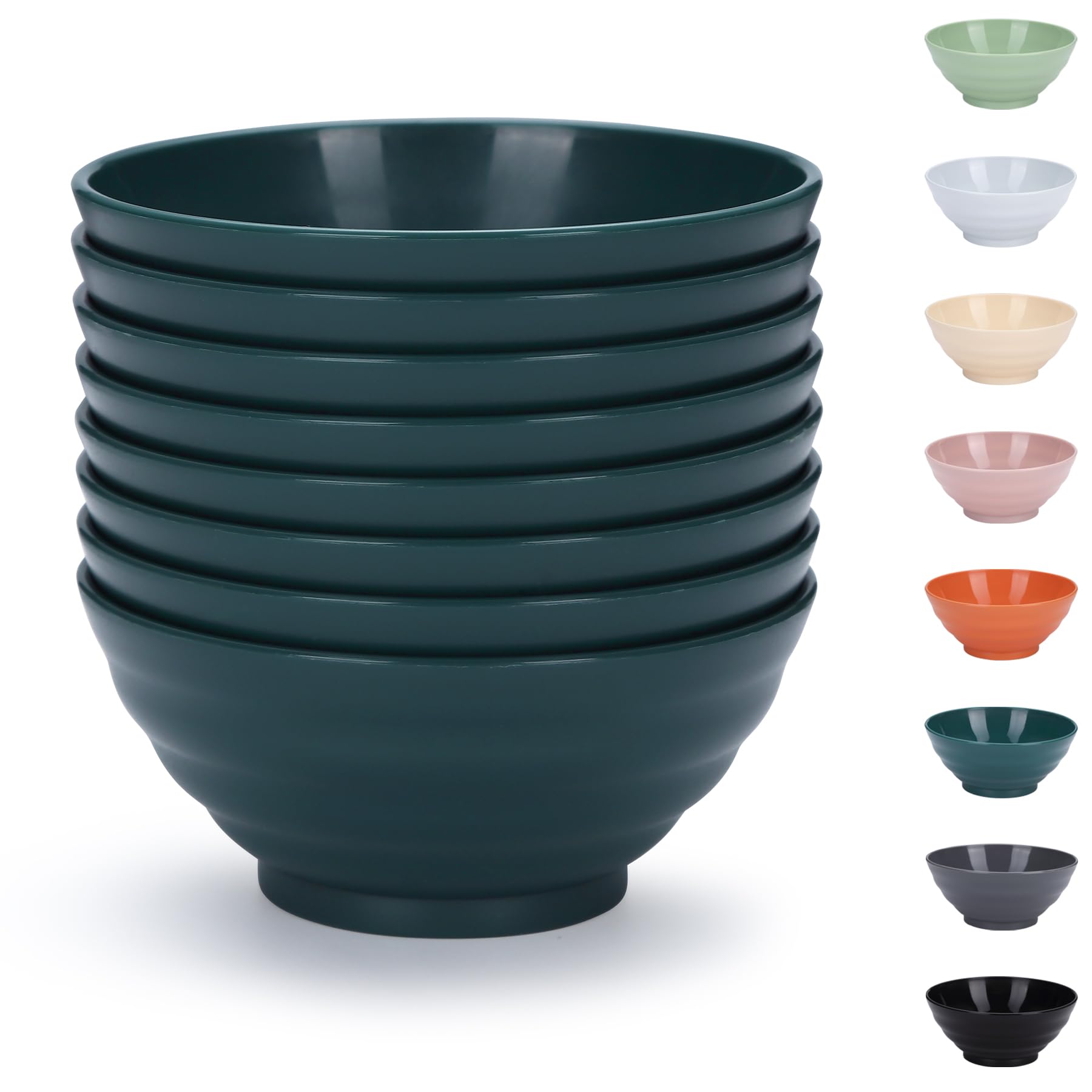 Amazon.com: Evanda Plastic Bowls Set of 8 Pieces, 25oz Unbreakable ...