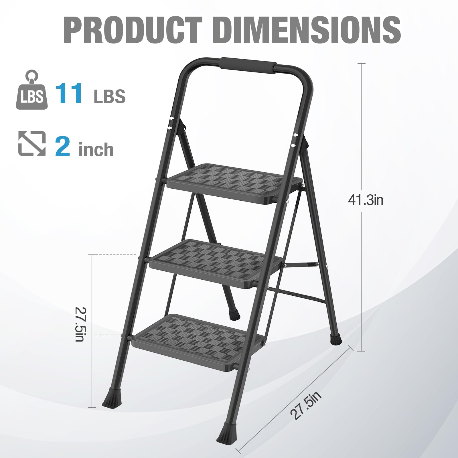 Snapklik.com : HBTower 3 Step Ladder, 3 Step Stool For Adults, 3 Step ...