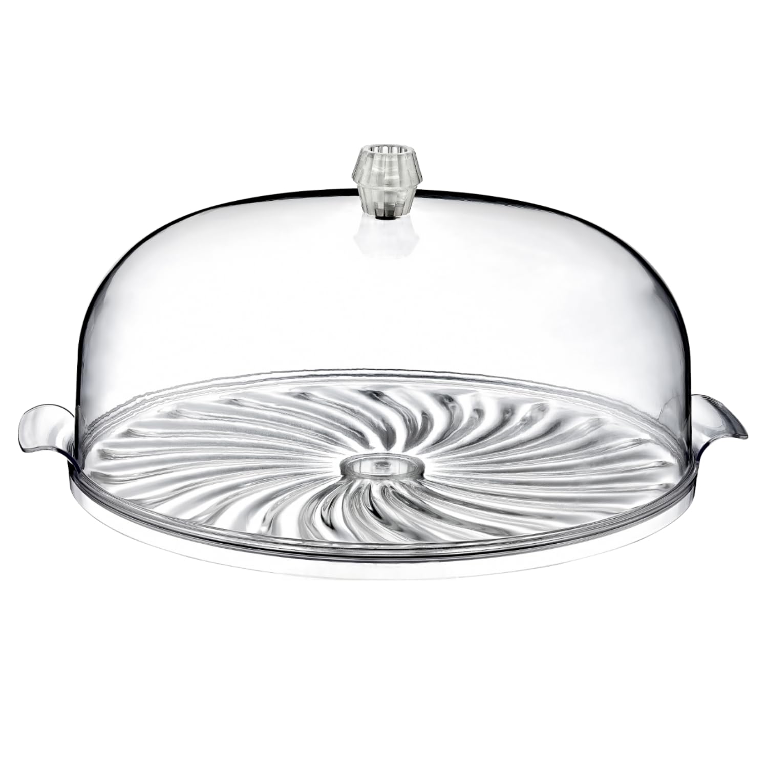 Aspect Crystal Cake Stand with Dome Lid–Eye-Catchy Crystal Design-Fixed ...