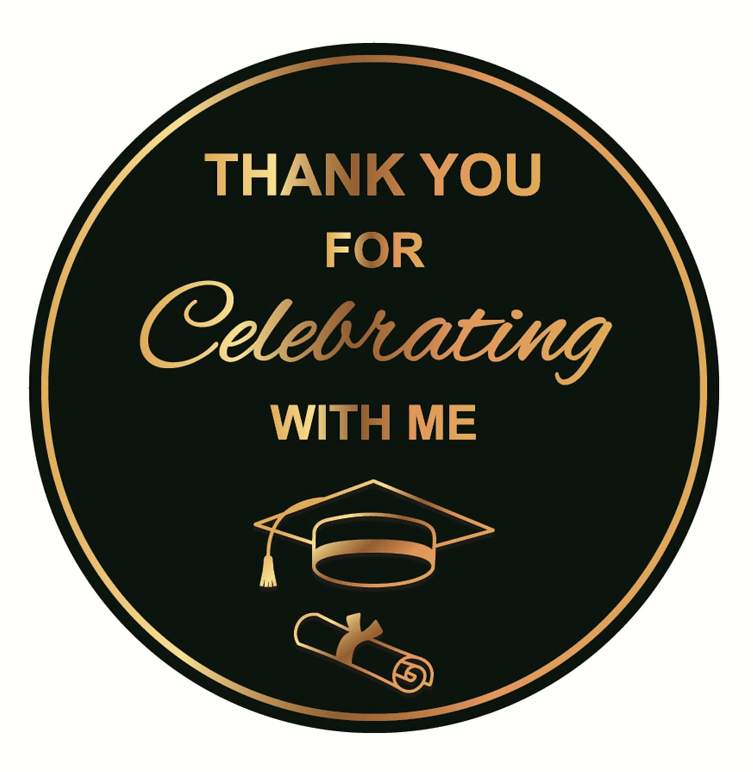 Amazon.com: Graduation Thank You Stickers,2 inch 90pcs Gold Stamping ...