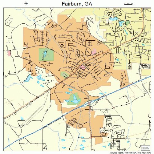 Amazon.com: Large Street & Road Map of Fairburn, Georgia GA - Printed ...