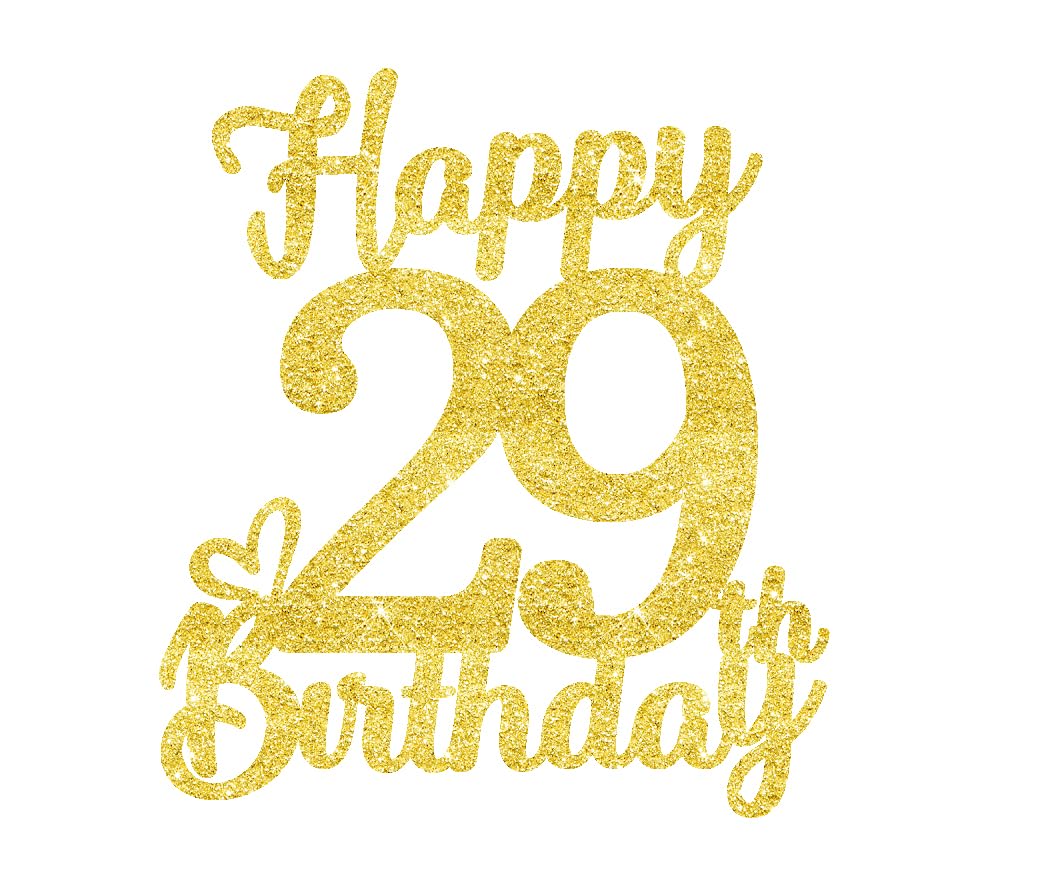 Snapklik.com : 29 Birthday Cake Toppers-Gold Glitter, 29th Cake Topper ...