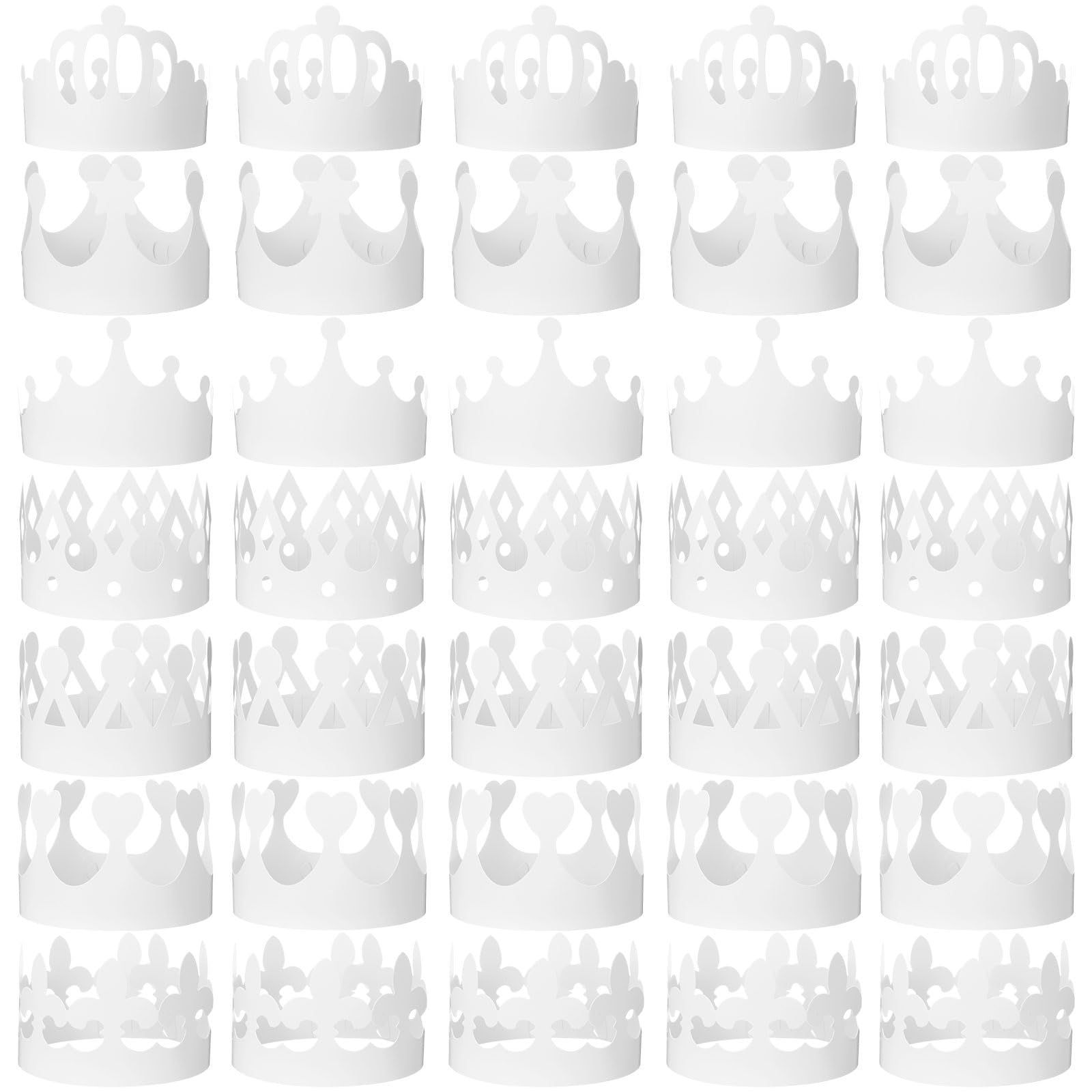 Snapklik.com : Thenshop White DIY Paper Crowns Blank Birthday Party ...