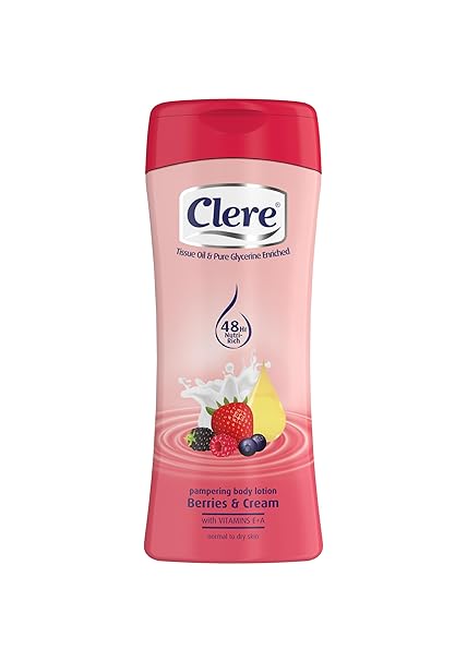 Amazon.com : CLERE Body Lotion - Berries & Cream - 400mL : Beauty ...