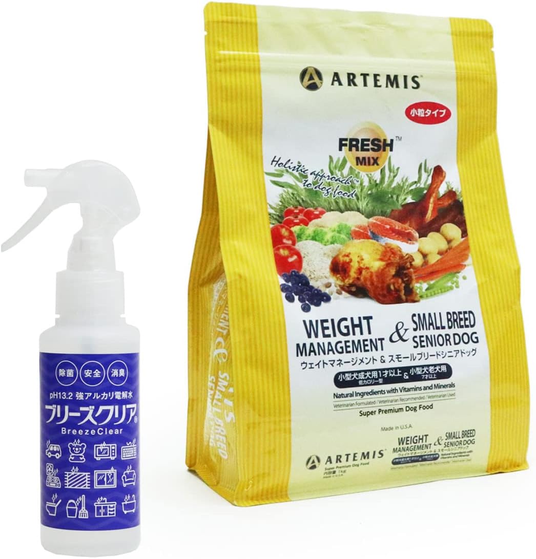 Amazon.co.jp: アーテミス(Artemis) フレッシュミックス ドッグフード ウエイトマネジメント＆スモールブリードシニア 3kg ＋ph13.2強アルカリ電解水100ml ...