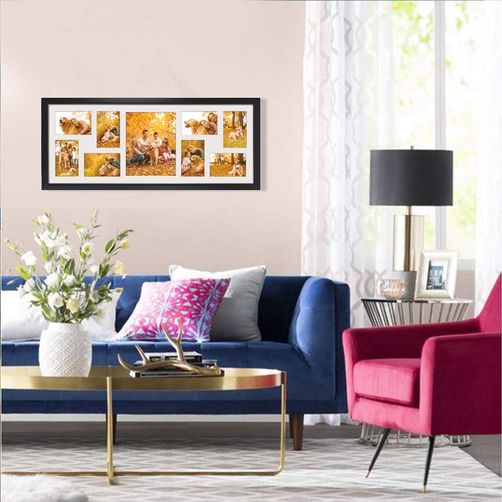 2 Pack 4x6 Picture Frames Collage with 9 Openings, Display Eight 4 x 6 ...