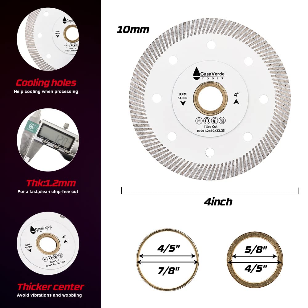 Snapklik.com : 5pc/Lot Super Thin Tile Blade 4 Inch Turbo Porcelain ...