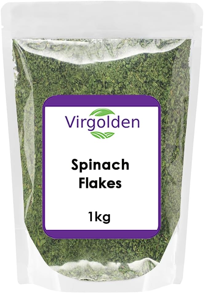 Spinach Flakes 1kg by Virgolden - Dehydrated Vegetables for Cooking ...
