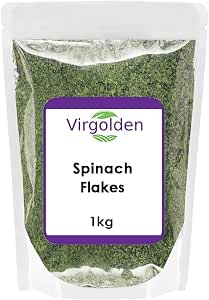 Spinach Flakes 1kg by Virgolden - Dehydrated Vegetables for Cooking ...