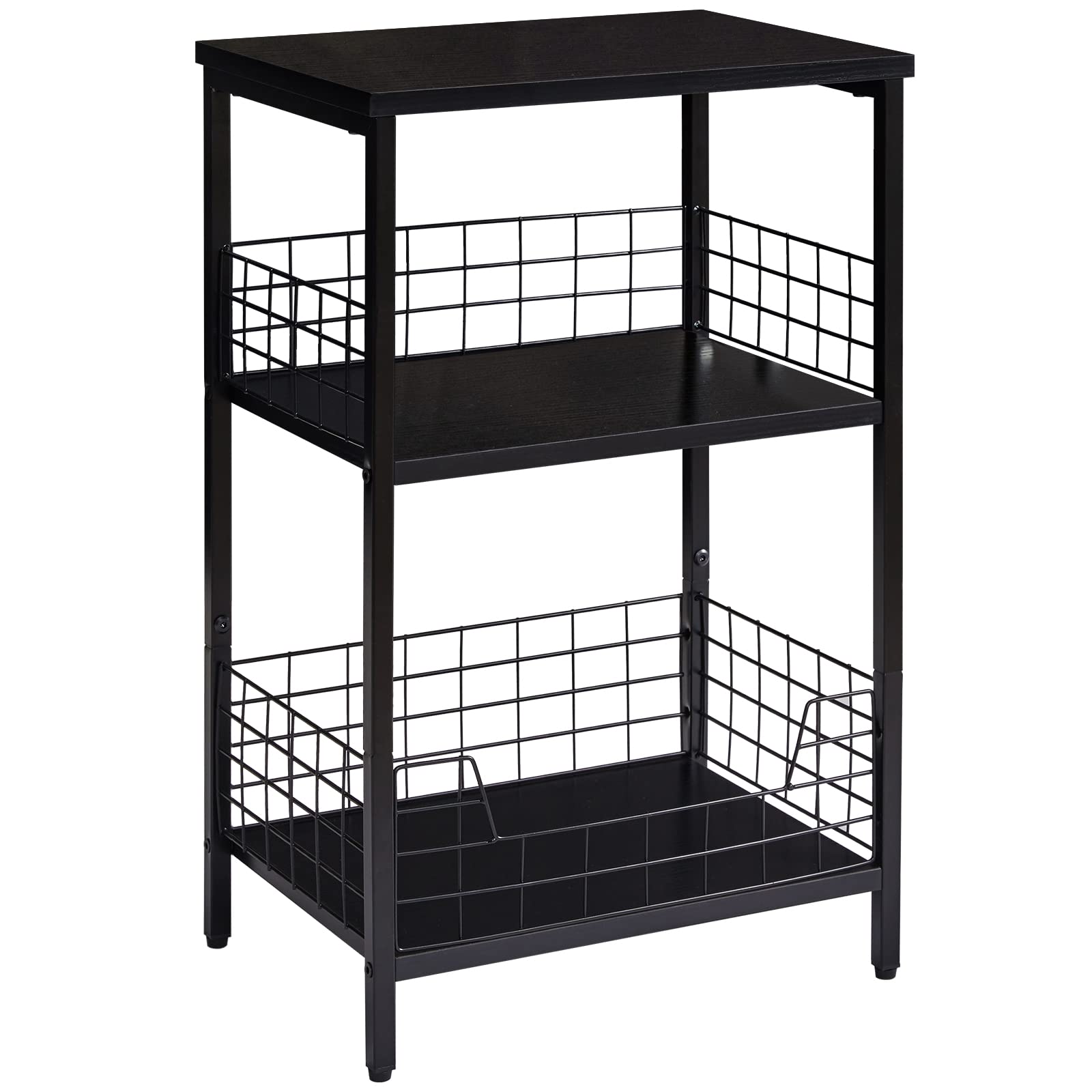 YMYNY 3 Tier End Table with Storage Rack, Side Table Small Nightstand ...