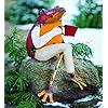 Amazon.com : Plow & Hearth Recycled Metal Coffee Frog Sculpture Yard ...