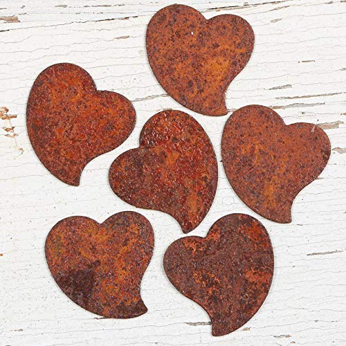 Amazon.com: Pack of 72 Rusty Tin Swirl Heart Cutouts - Rusted Metal ...