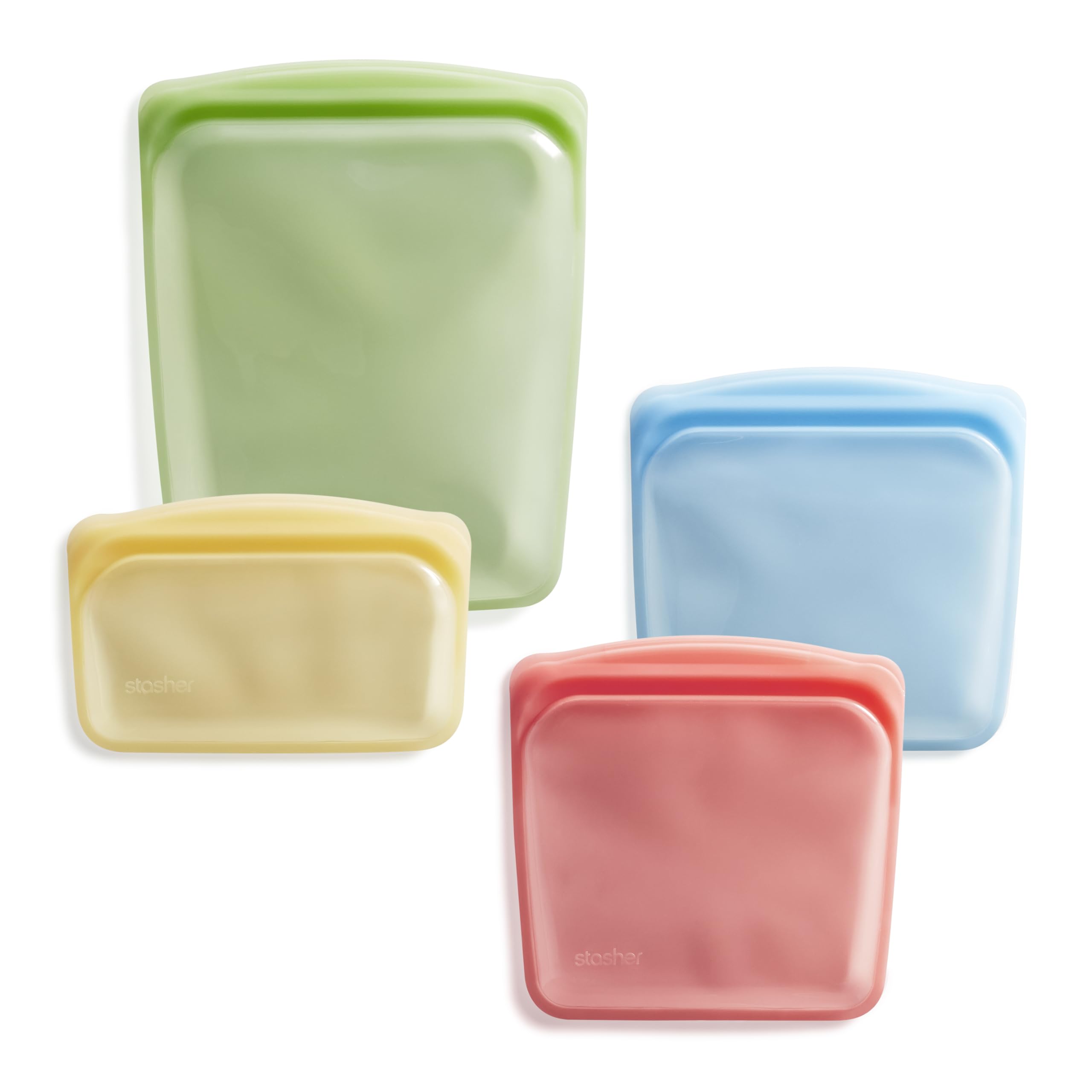 Amazon.com: Stasher Premium Silicone Reusable Food Storage Bags, 4-Pack ...