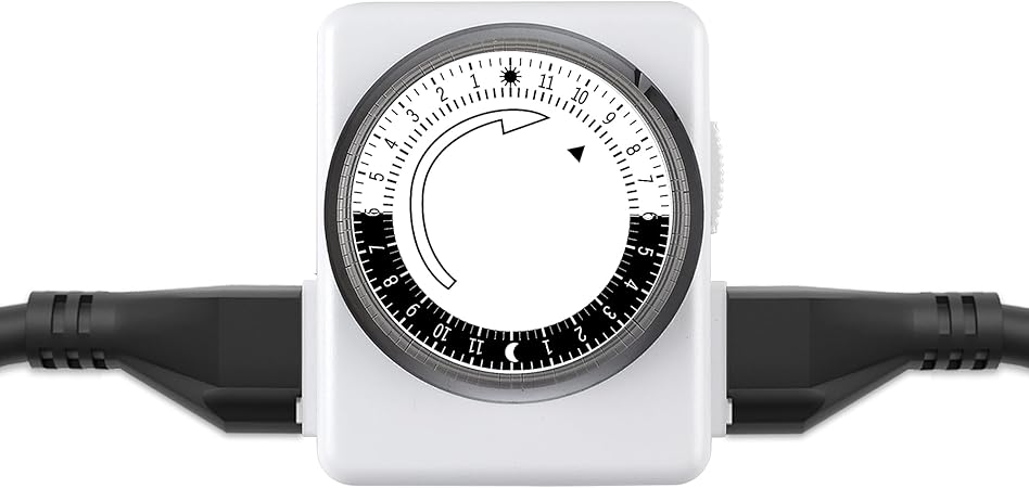 HBN Indoor Timers for Lamps,24 Hour Plug-in Mechanical Indoor Timer for ...