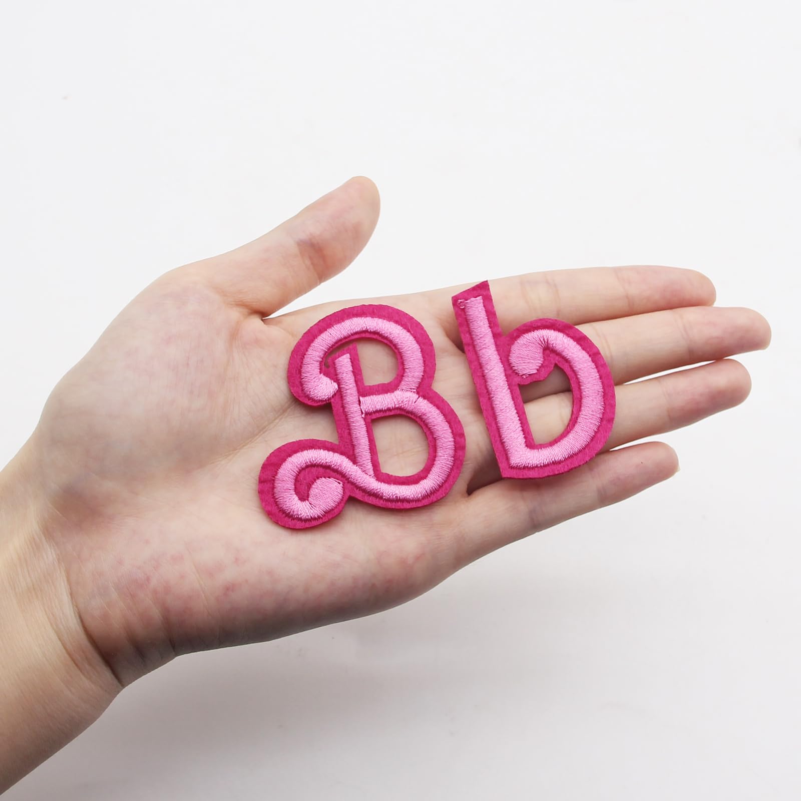 2PCS Hot Pink Iron on Patches, Small Iron on Letters Patches, Cursive ...