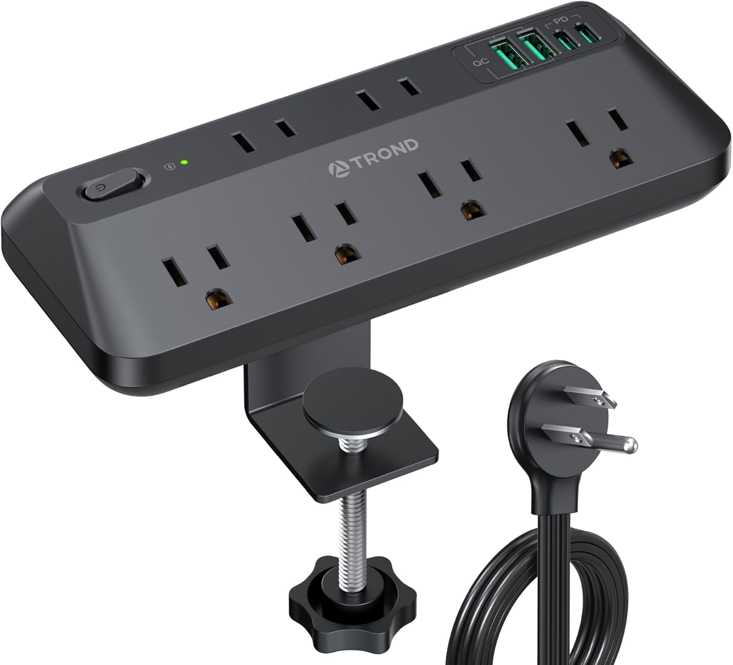 Amazon.com: TROND 20W USB C Desk Clamp Power Strip - 1700J Surge ...