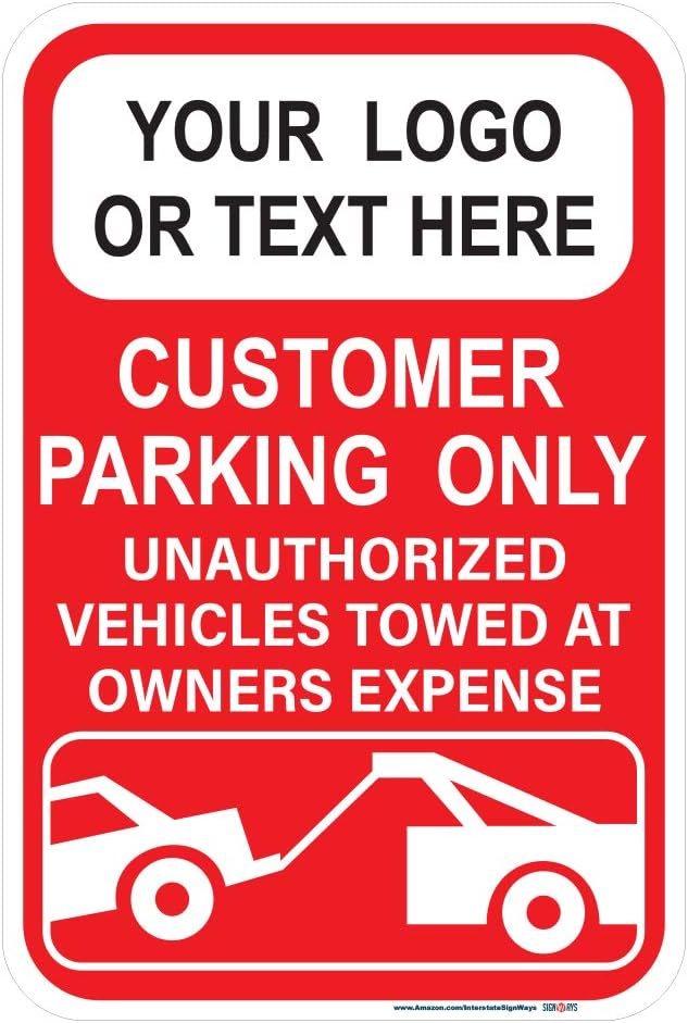 Amazon.com: Custom Reserved Parking For Customers Only Sign | Add Your ...