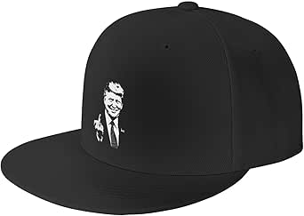 Baseball Cap Trump Middle Finger Flat Brim Hat Black at Amazon Men’s ...