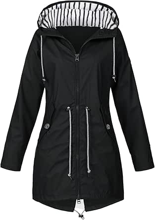 Amazon.com: Plus Size Rain Jackets for Women Rain Jacket Hooded ...
