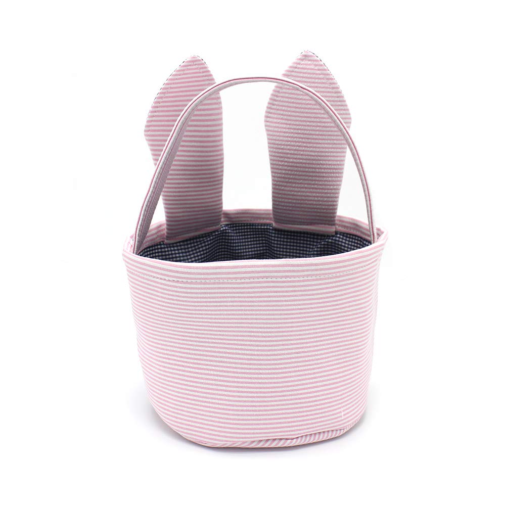 Snapklik.com : Easter Baskets Seersucker Easter Bunny Bag Bucket For ...