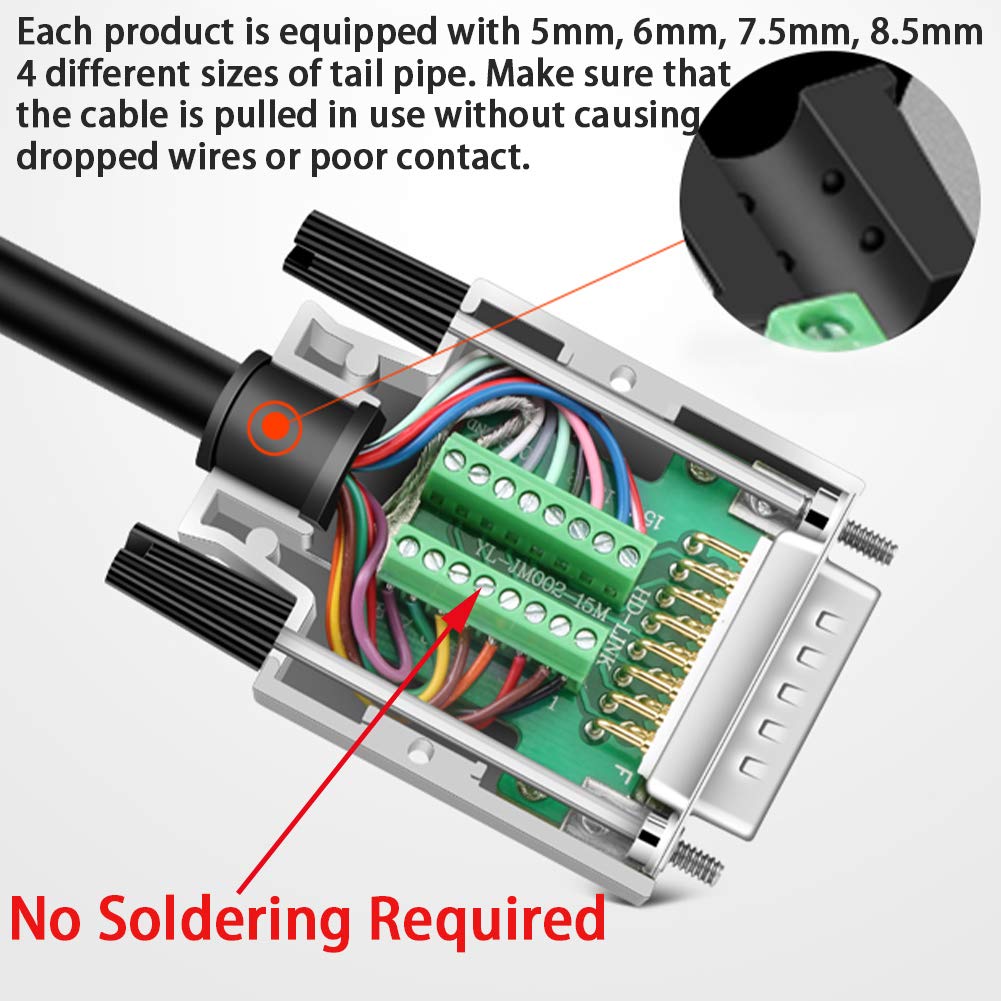 Snapklik.com : ANMBEST DB15 Solderless Serial To 15-pin Port Terminal ...