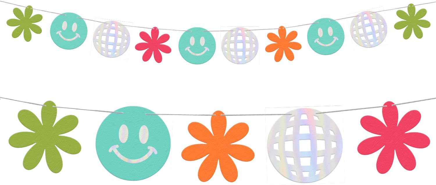 Amazon.com: xo, Fetti Groovy Rainbow Disco Foil Banner - 5 Ft ...