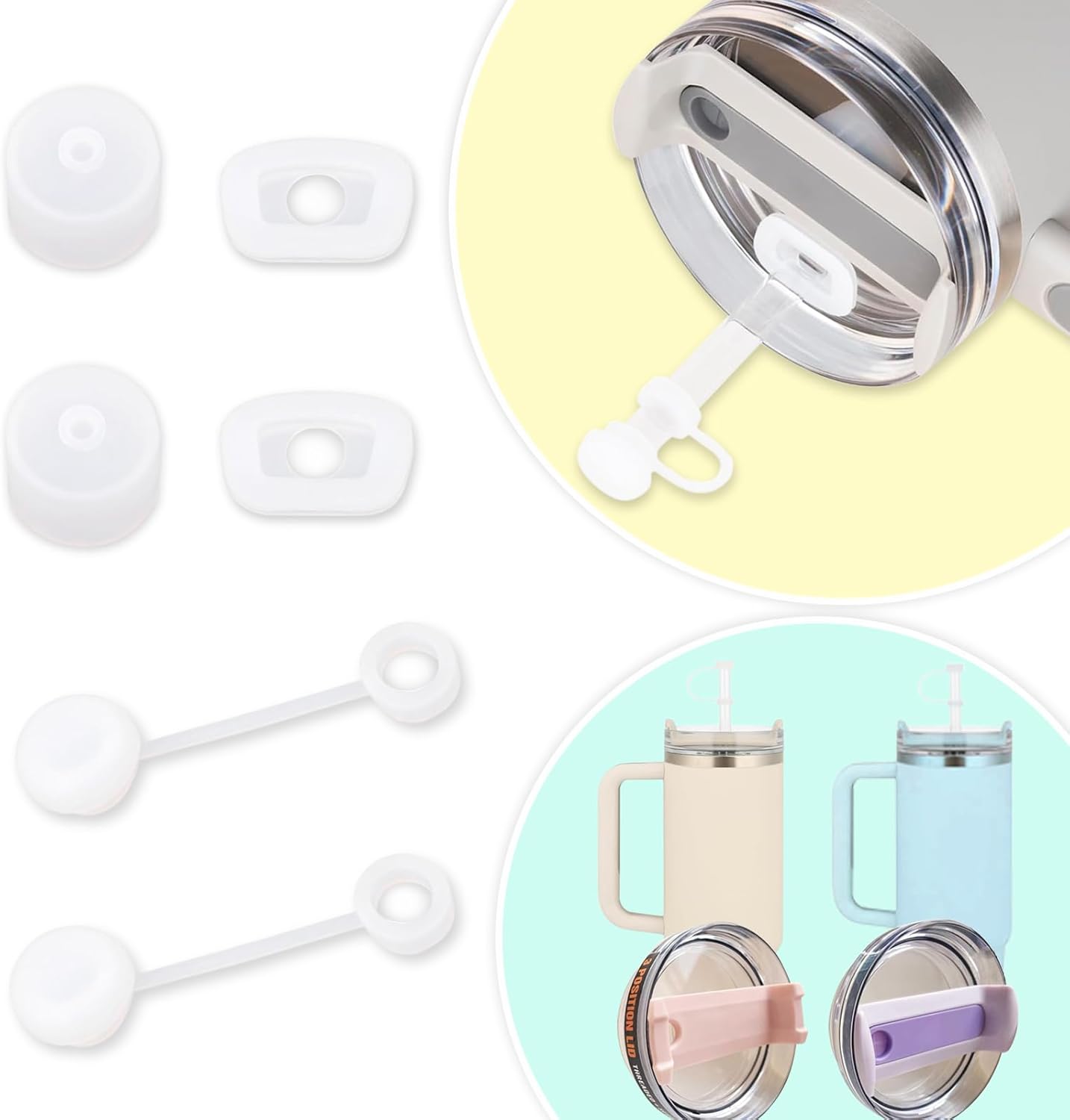 Amazon.com: Stanley Compatible Silicone Spill Stopper Set - 6 Pcs Leak ...