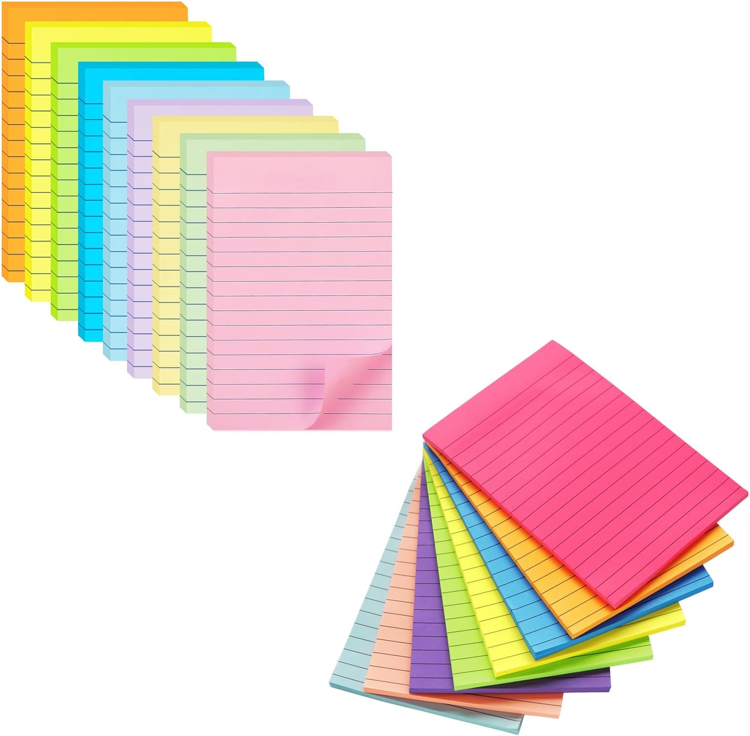 Amazon.com : （9 Pack) 4X6 Pastel Sticky Notes and (8 Pack) 4x6 Bright ...