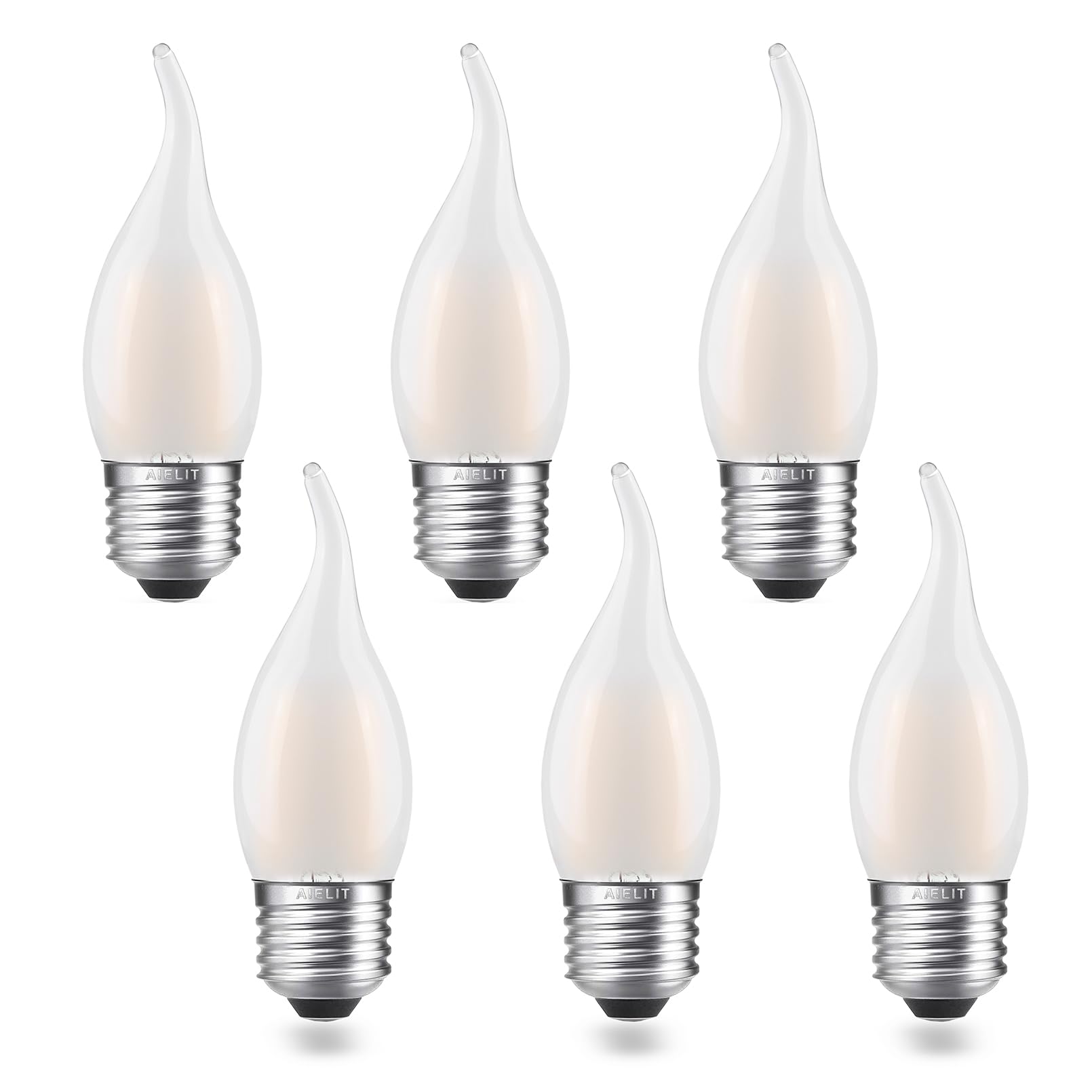 AIELIT CA10 Frosted E26 Candelabra LED Bulb 25 Watt Equivalent ...