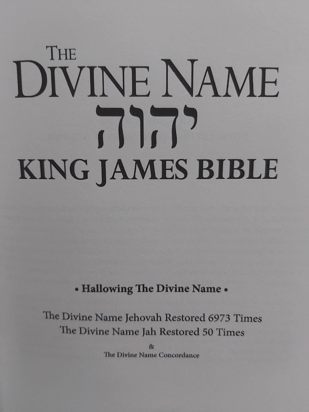 Divine Name King James Bible: Amazon.co.uk: Davidson, Jack ...