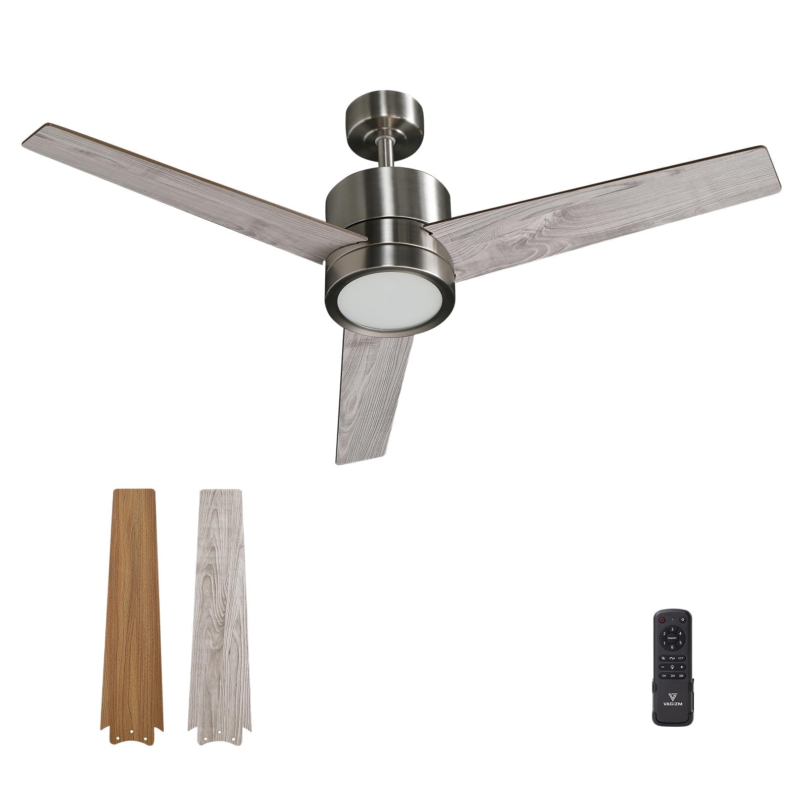 Amazon.com: VAGIZM Ceiling Fan 52'' with Light: Modern Remote Control ...