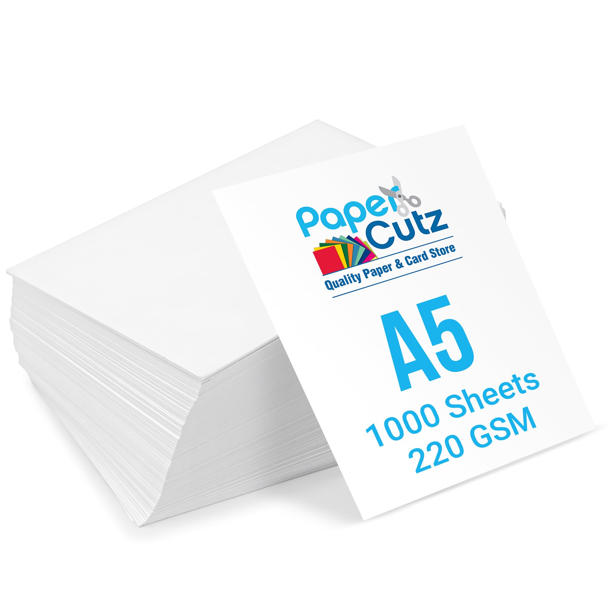 Papercutz A5 White Card Sheets (220 GSM) (1000 Sheets), Smooth Double ...