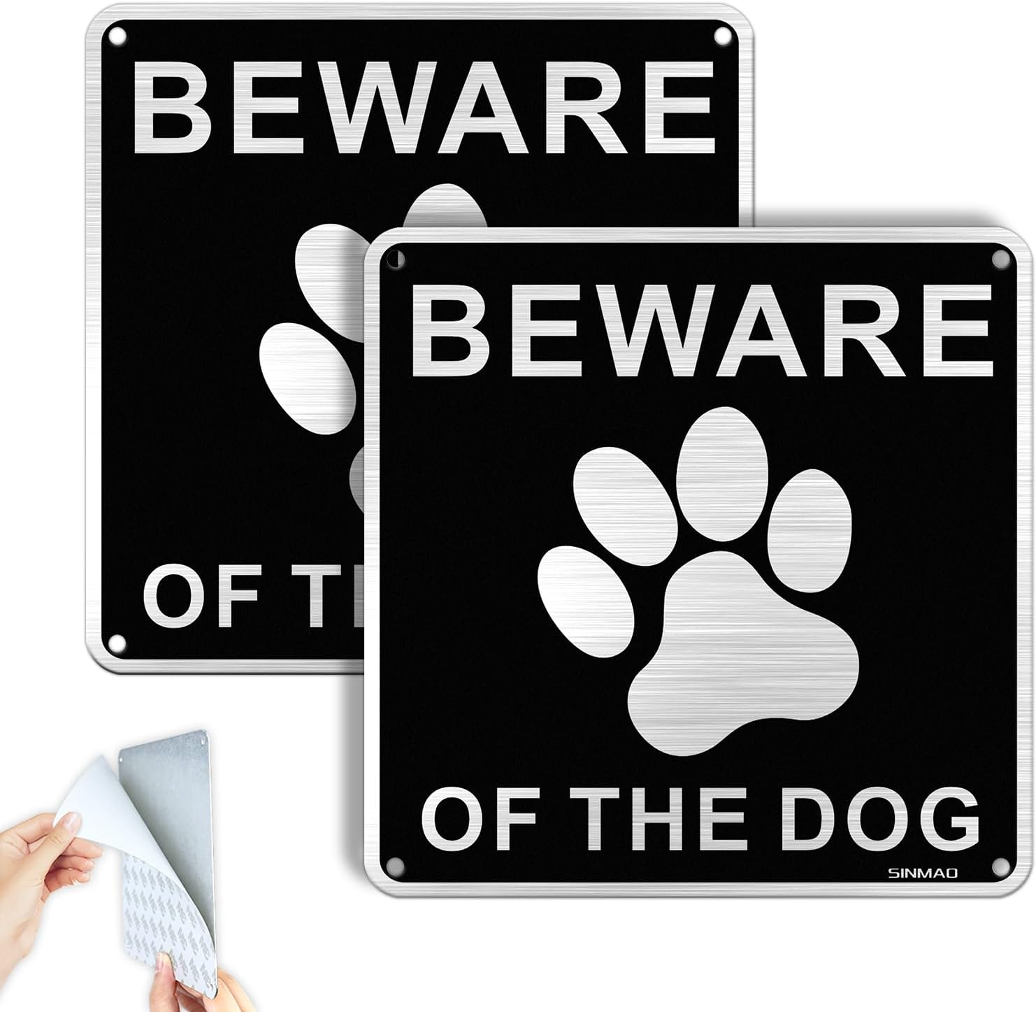 CAUTION DOGS WARNING SAFETY SIGNS Stickers 3 Pack for Doors, Walls ...